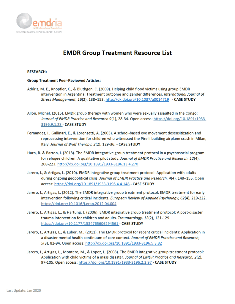 EMDR Group Treatment Resources - EMDR International Association